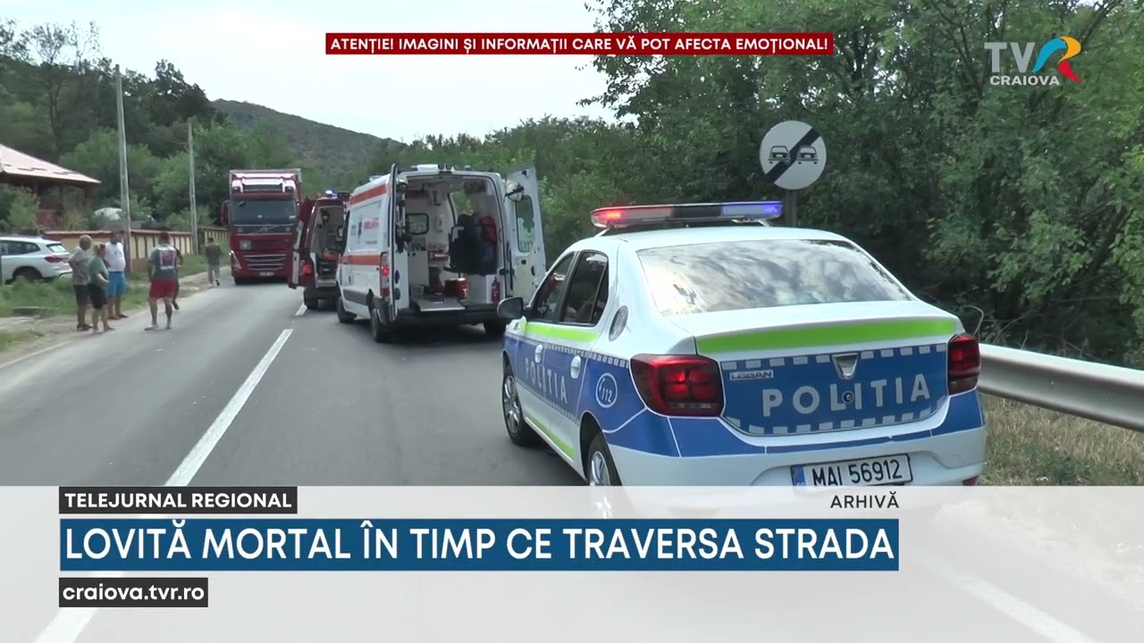 LOVITĂ MORTAL ÎN TIMP CE TRAVERSA STRADA - Stiri - TVR Craiova